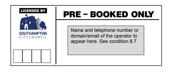 Removable Door Sticker Concern - Southampton Hackney and Private Hire ...